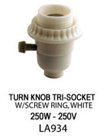 ATRON LA934 Turn Knob Socket, 250 V, 250 W, Phenolic Housing - Crescent ...
