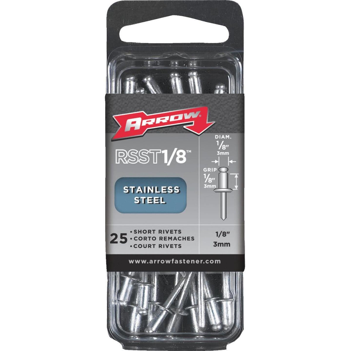 Arrow 1/8 In. x 1/4 In. Stainless Steel Rivet (25 Count) - Crescent ...